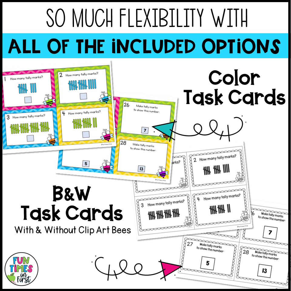 Counting Tally Marks Math Task Cards and Digital Google Slides | Made ...