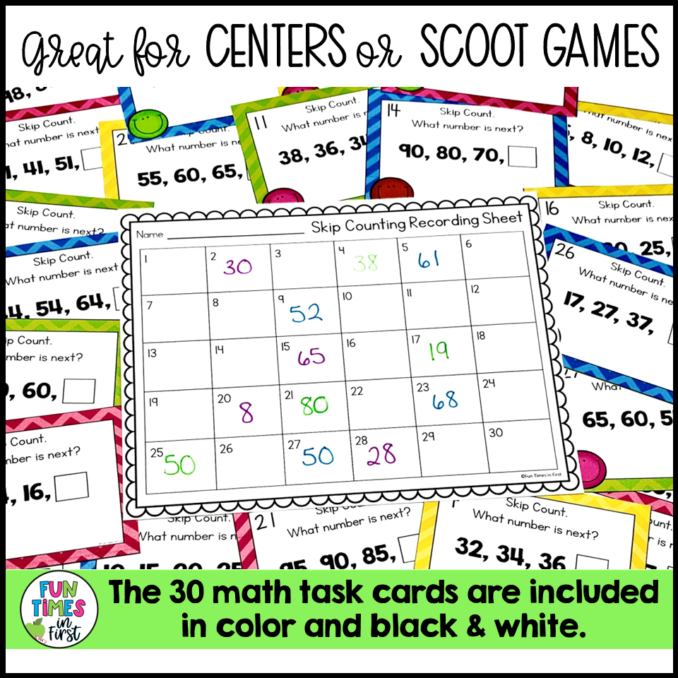 Skip Counting by 2 5 10 Math Task Cards plus Google Slides | Made By ...