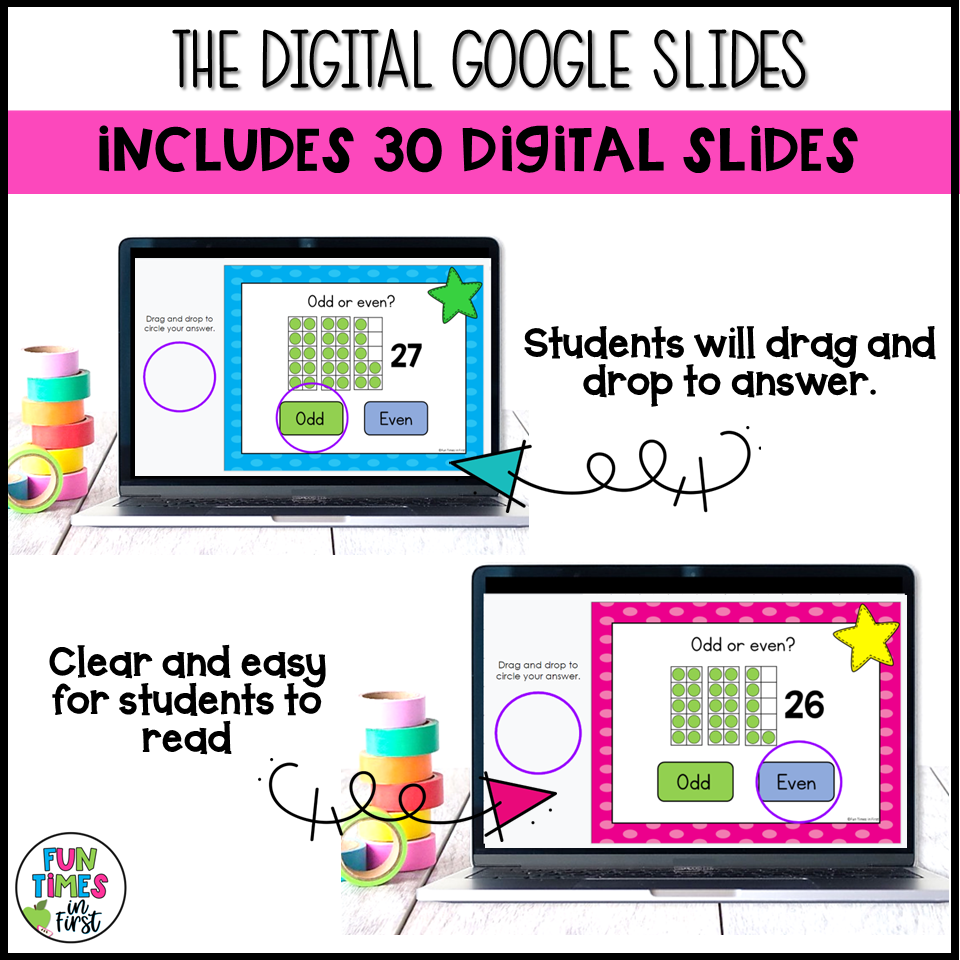 Odd and Even Numbers Math Task Cards plus Google Slides | Made By Teachers
