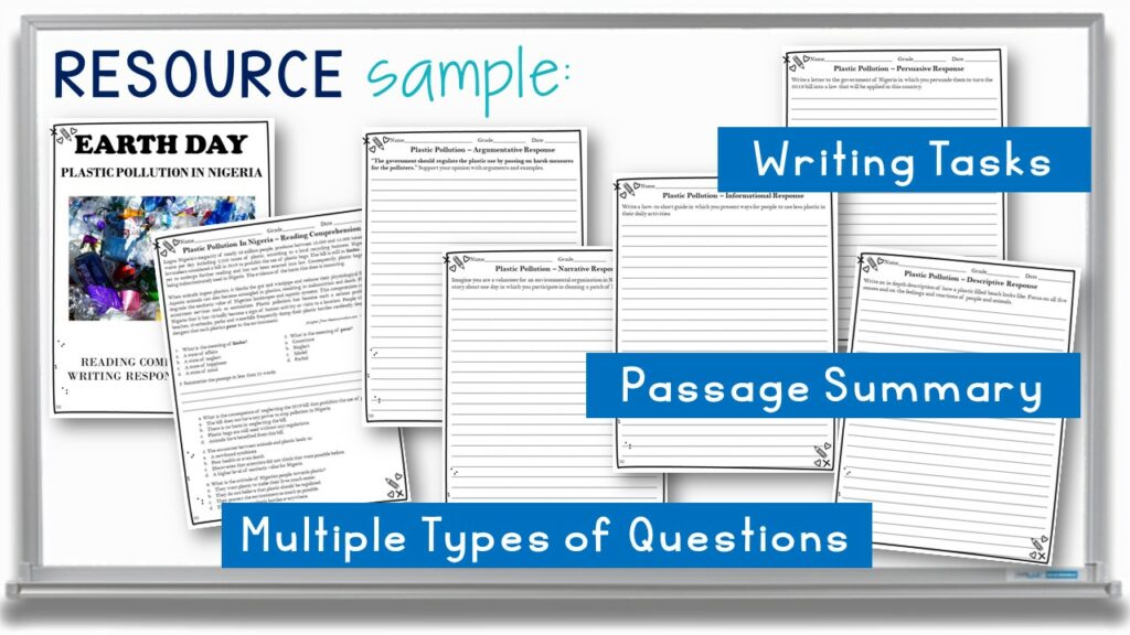 Earth Day Reading Comprehension Inference, Text Evidence, Writing ...