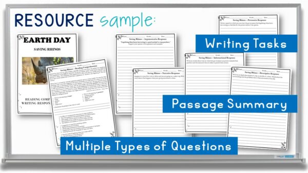 Earth Day Reading Comprehension Inference, Text Evidence, Writing ...