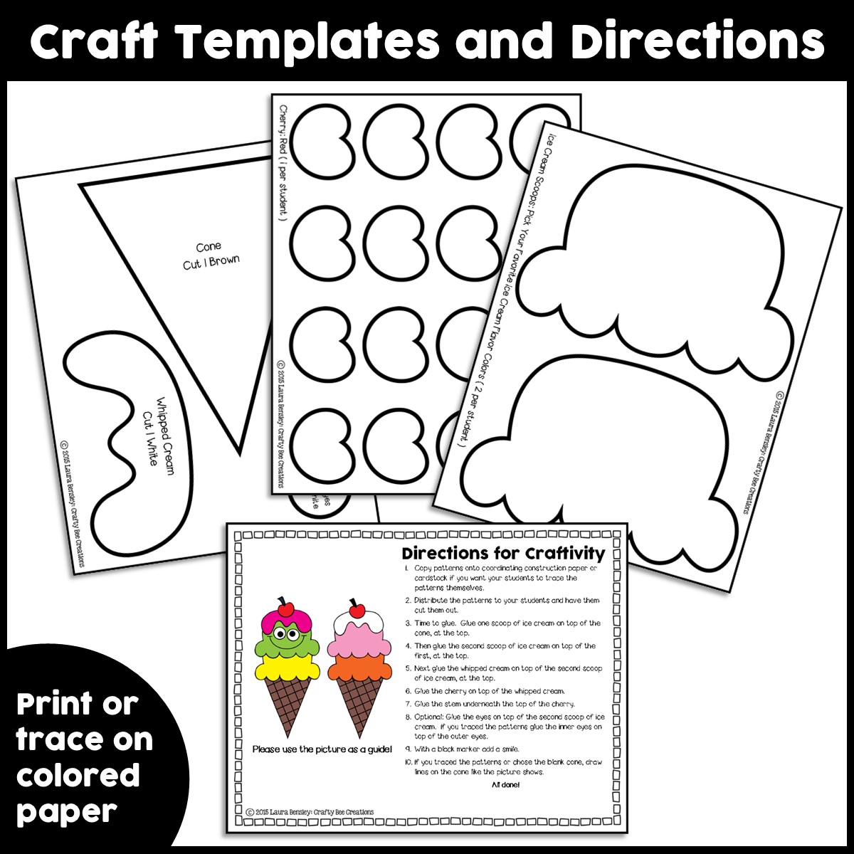 Ice Cream Craft | Summer Craft | End of the Year Activities | Beach Day ...
