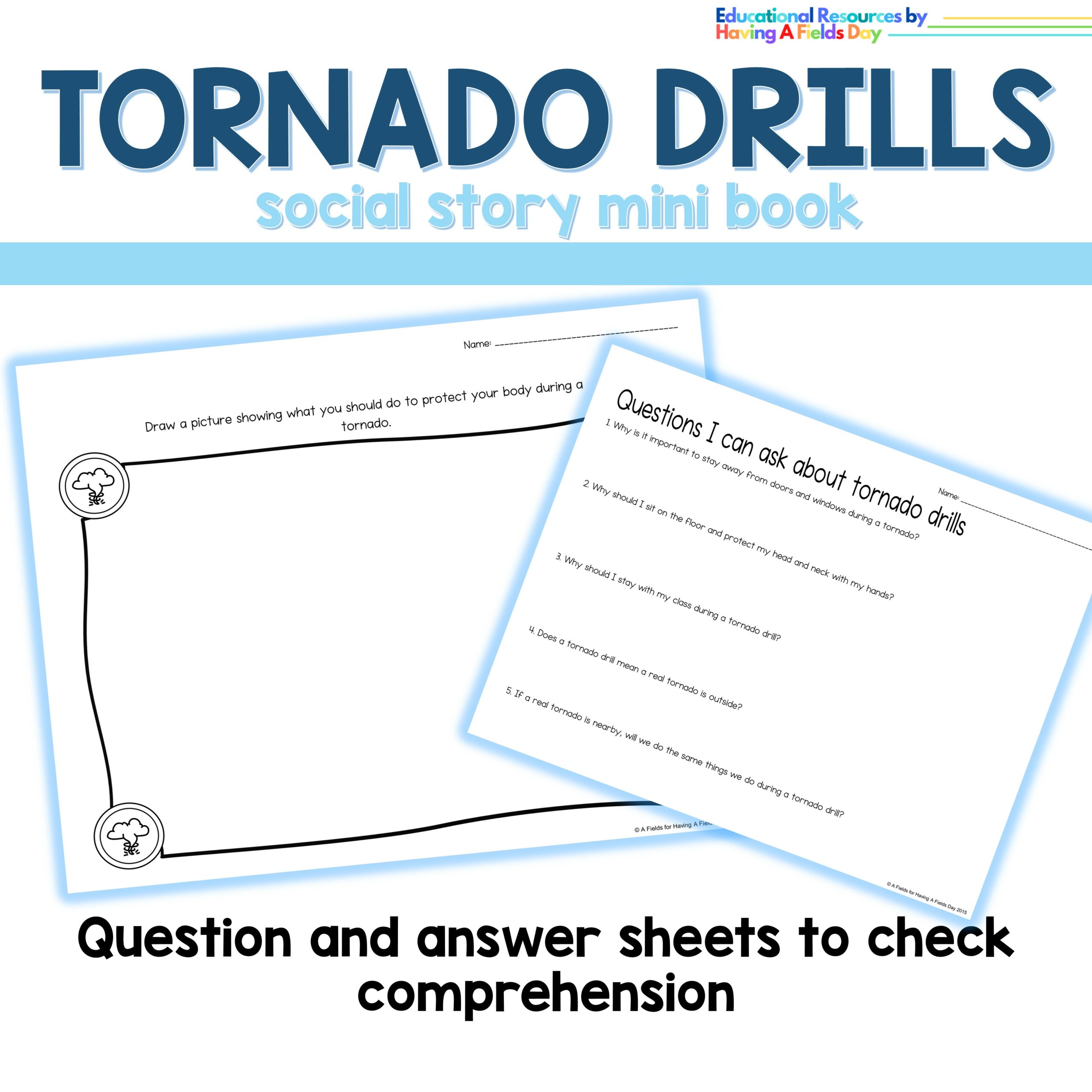 Tornado Drill Social Narrative Mini Book Set | Made By Teachers