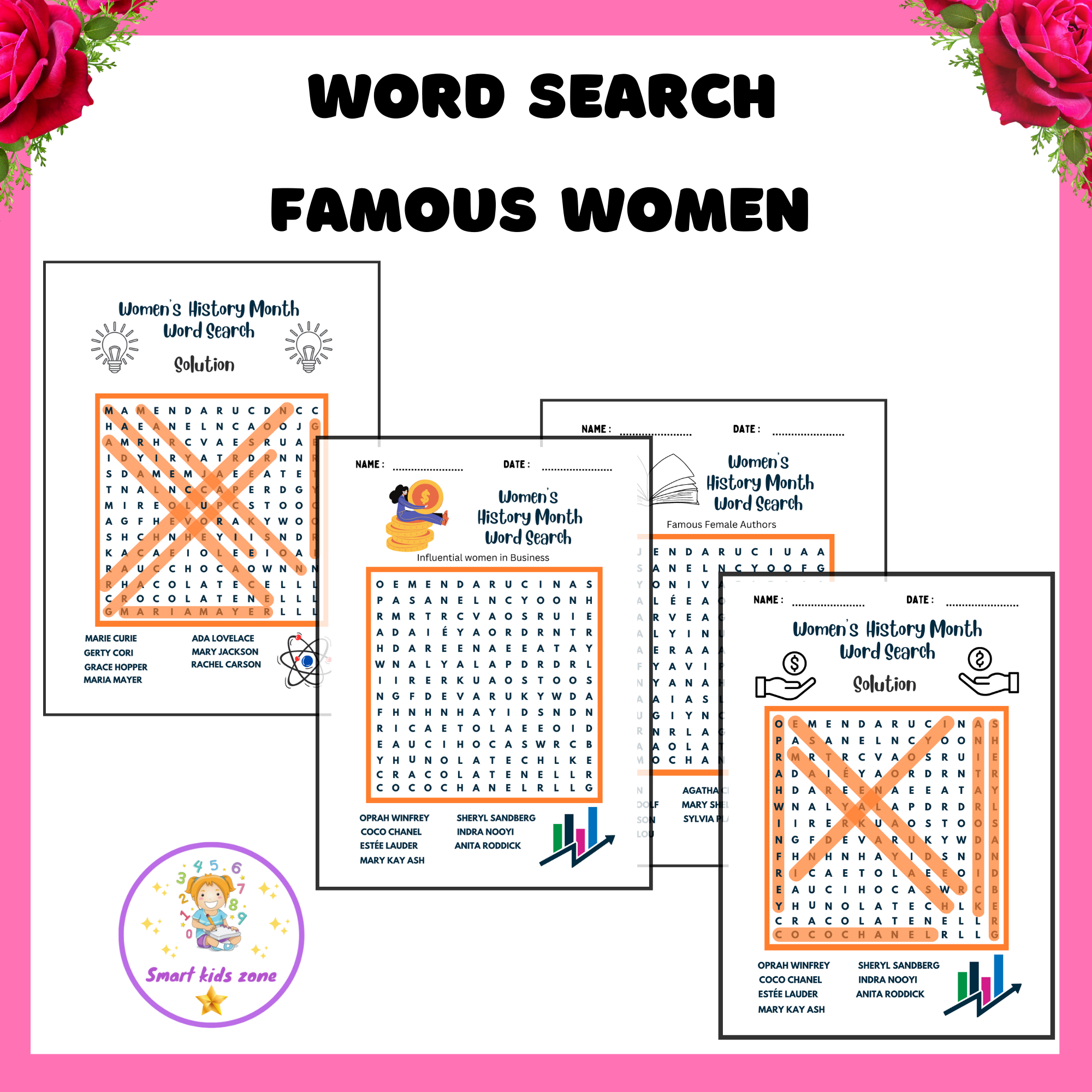 Women's History Month Word Search | Word Search Worksheets | Made By ...