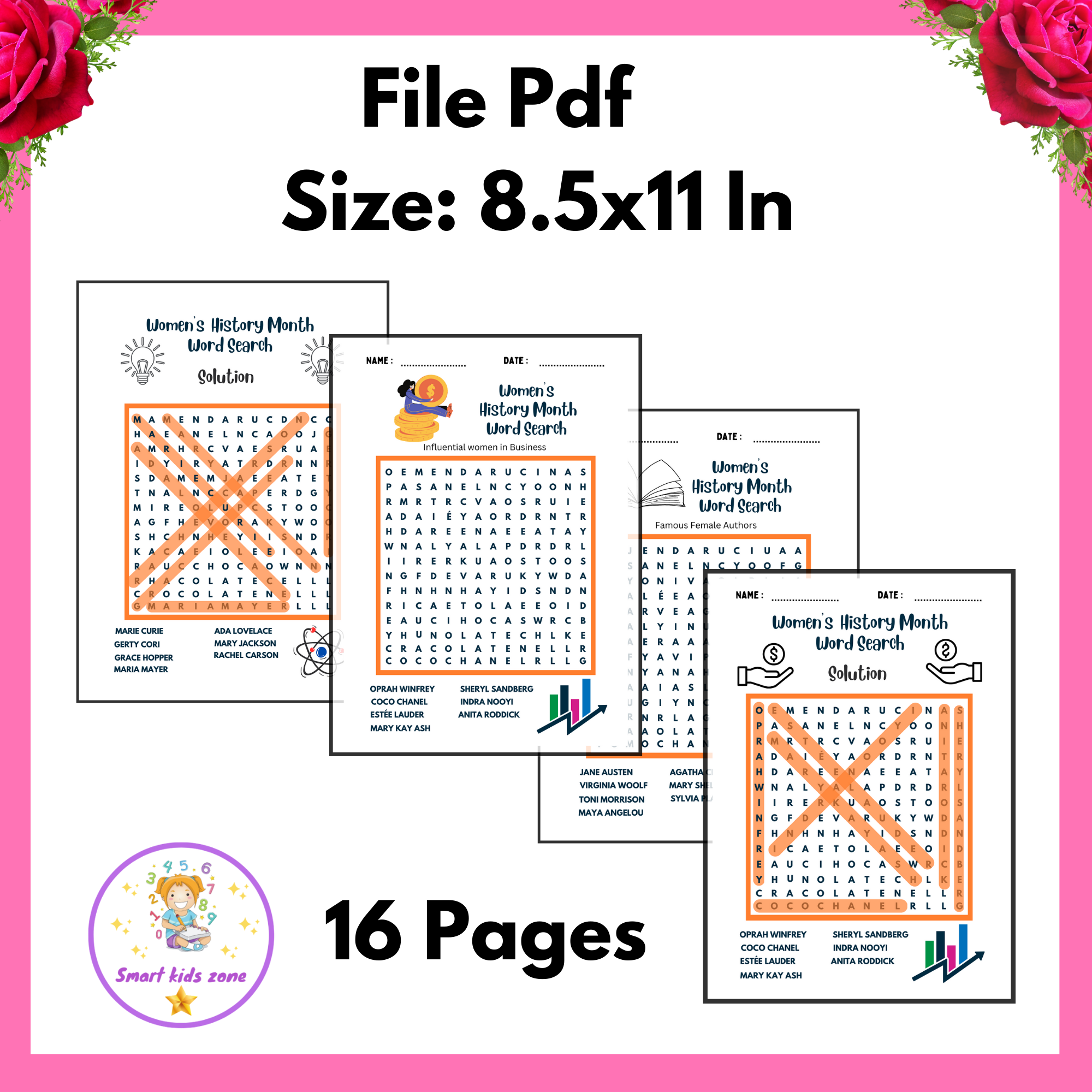 Women's History Month Word Search | Word Search Worksheets | Made By ...