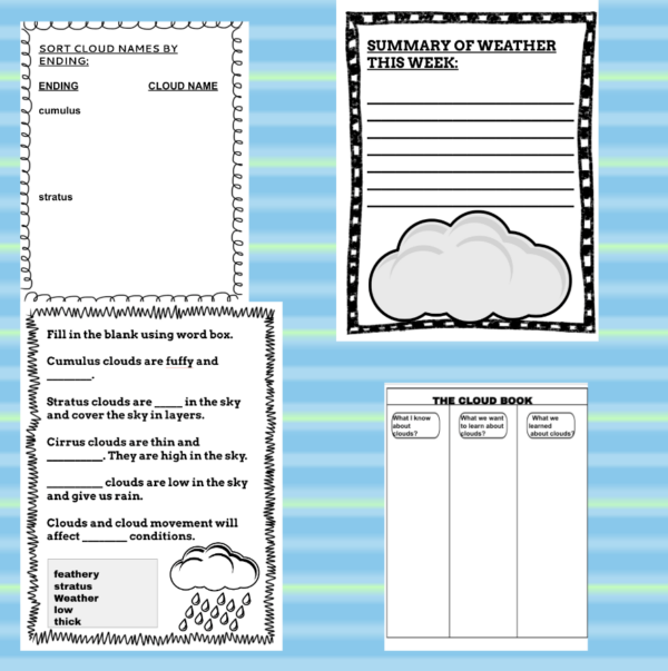 THE CLOUD BOOK BY TOMIE dePAOLA READING & EXTENSION ACTIVITIES UNIT ...