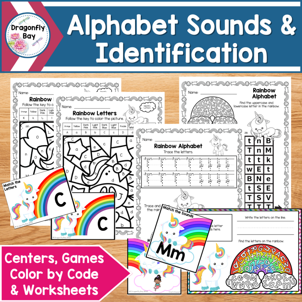 Spring Alphabet Letter ID and Beginning Sounds Centers Color by Code ...