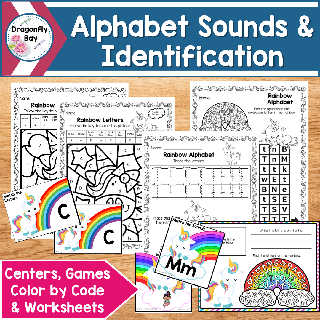 Spring Alphabet Letter ID and Beginning Sounds Centers Color by Code ...