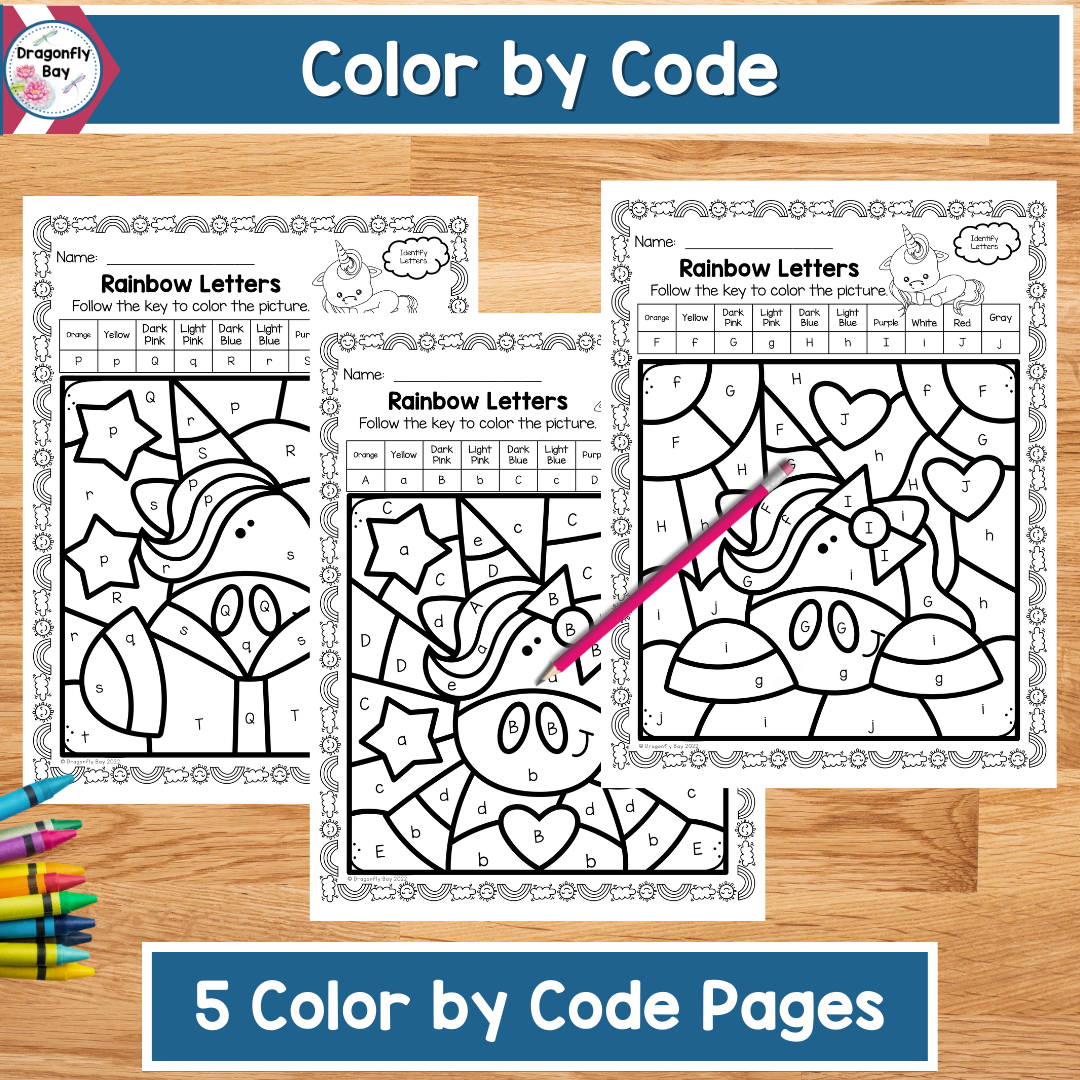 Spring Alphabet Letter ID and Beginning Sounds Centers Color by Code ...