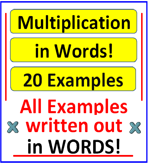 Multiplication In Words 20 Examples Made By Teachers