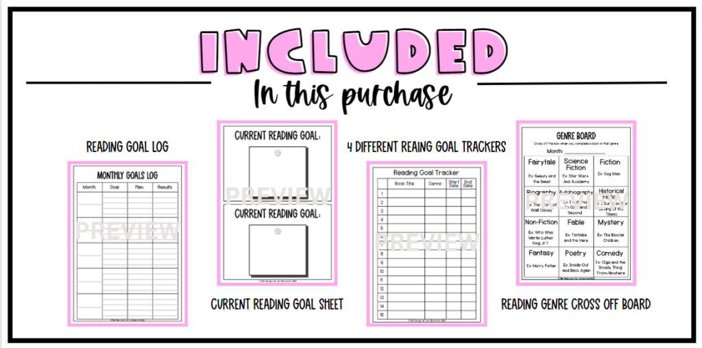 Student Reading Goal Tracker For Accountability- Readers Workshop ...