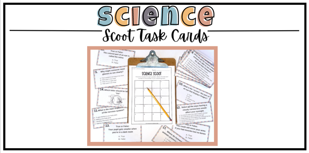 Science Scoot Task Cards- Human Machine 4-LS1-1, 4-LS1-2, 4-PS4-2 ...