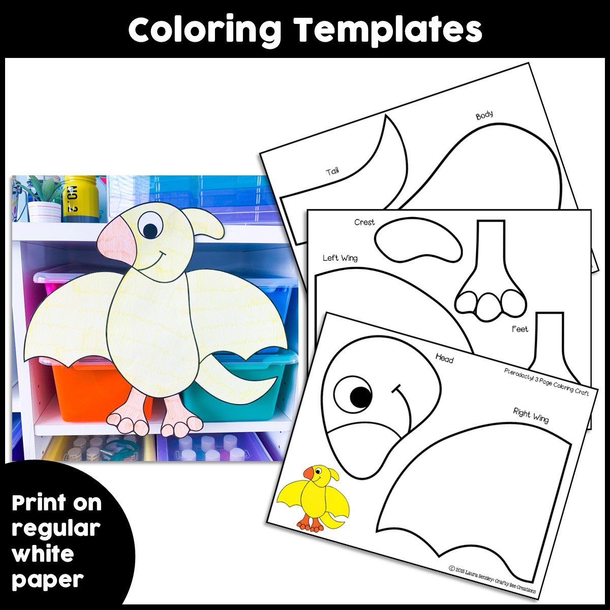 Dinosaur Craft | Pterodactyl Craft | Prehistoric Activities | Dinosaur ...