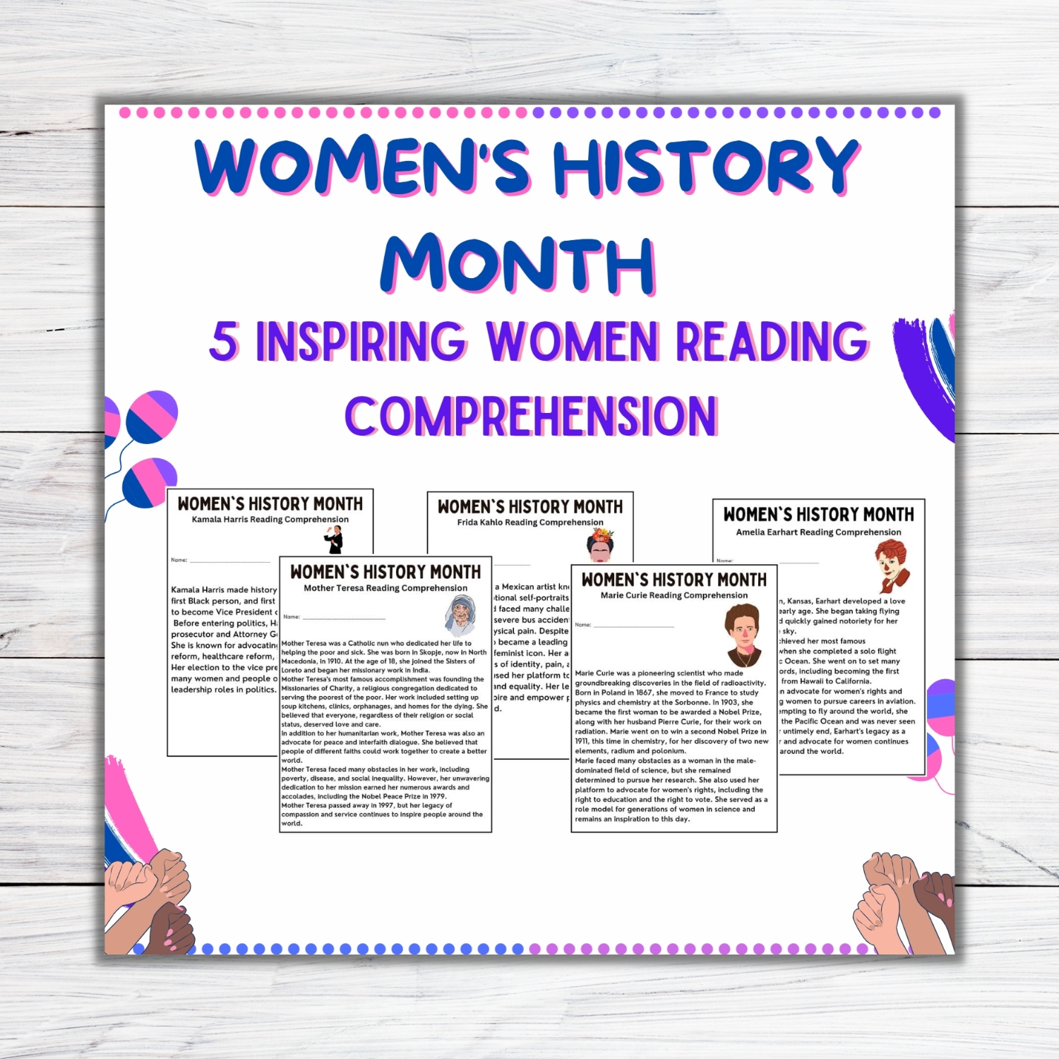 Women's History Month Bundle: 10 Inspiring Women Reading Comprehension ...