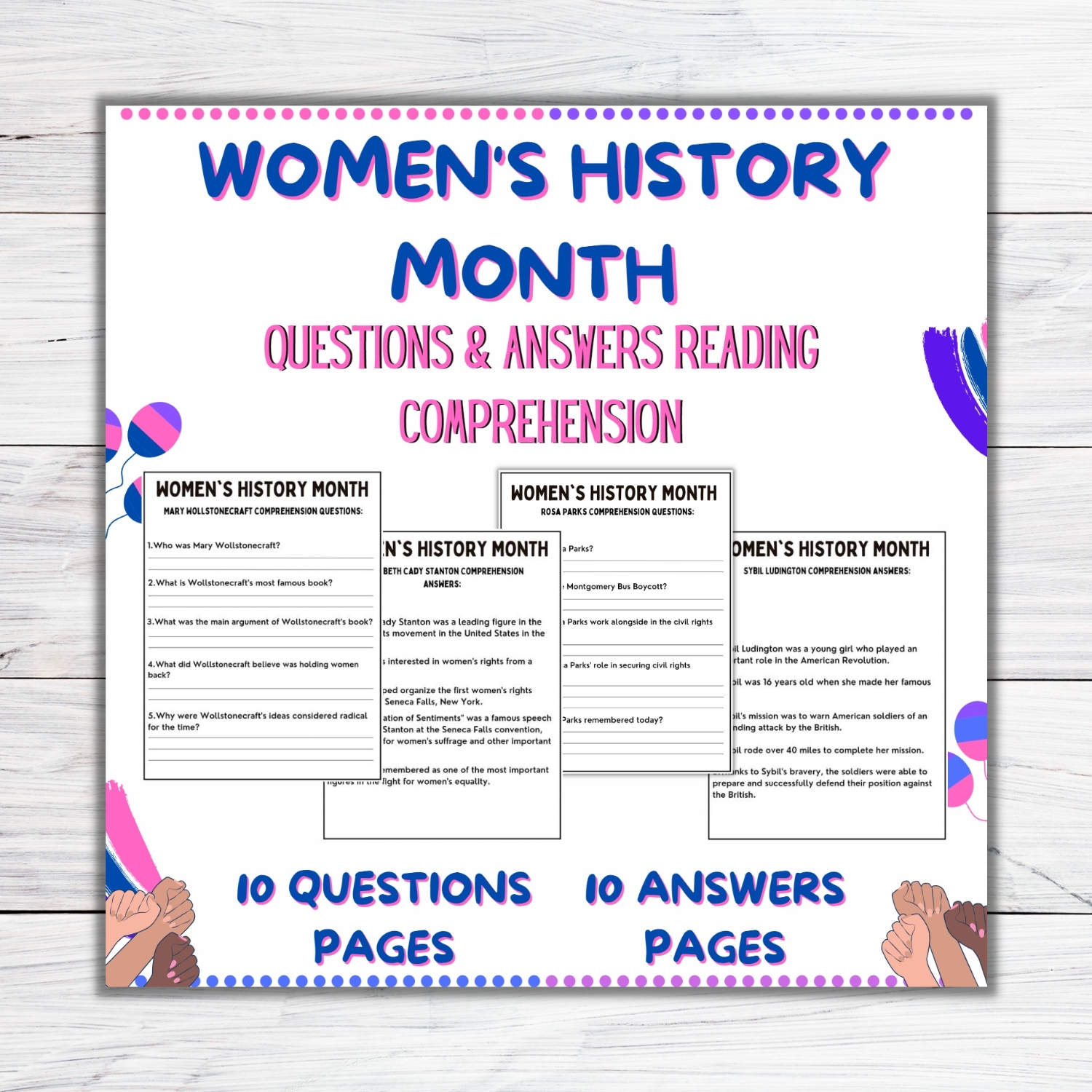 Women's History Month Bundle: 10 Inspiring Women Reading Comprehension ...