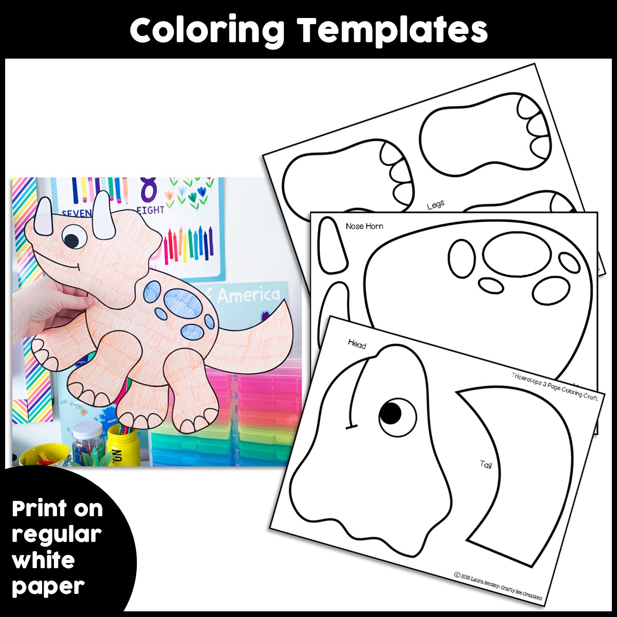 Dinosaur Craft | Triceratops Craft | Prehistoric Activities | Dinosaur ...