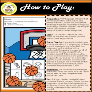 Basketball Speech Therapy Articulation Activity | Made By Teachers