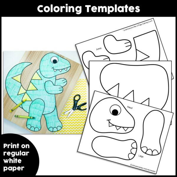 Dinosaur Craft | Tyrannosaurus Rex Craft | Prehistoric Activities | T ...