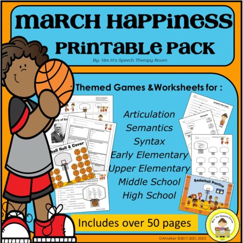 March Basketball Speech Therapy Bundle | Made By Teachers