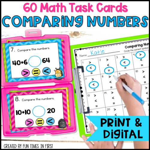 Comparing Numbers Math Task Cards: Greater Than Less Than Equal To ...