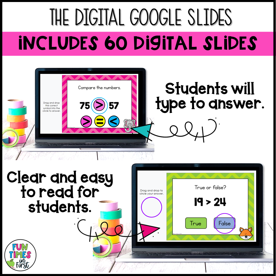 Comparing Numbers Math Task Cards: Greater Than Less Than Equal To ...