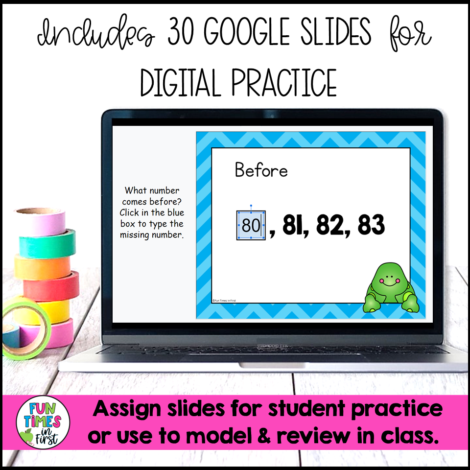 Before and After Numbers to 120 Math Task Cards and Digital Google ...