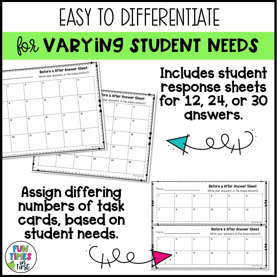 Before and After Numbers to 120 Math Task Cards and Digital Google ...