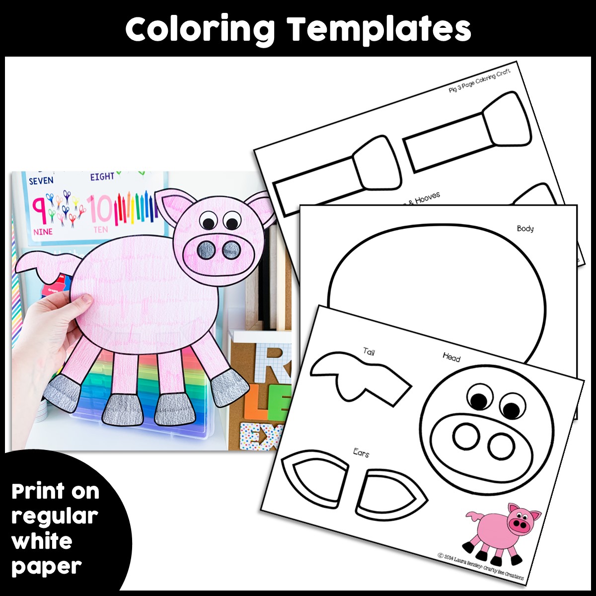 Pig Craft | Farm Animal Activities | Three Little Pigs Activity | Farm ...