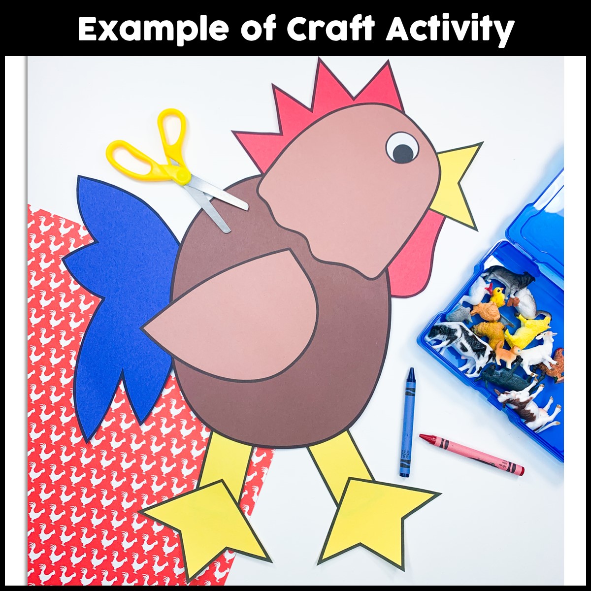 Rooster Craft | Farm Animal Activities | Farm Craft | Rooster Activity ...