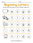 10 Printable Beginning Letters Worksheets for Kindergarten Preschool ...