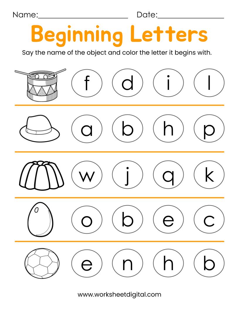 10 Printable Beginning Letters Worksheets for Kindergarten Preschool Homeschool | Made By Teachers