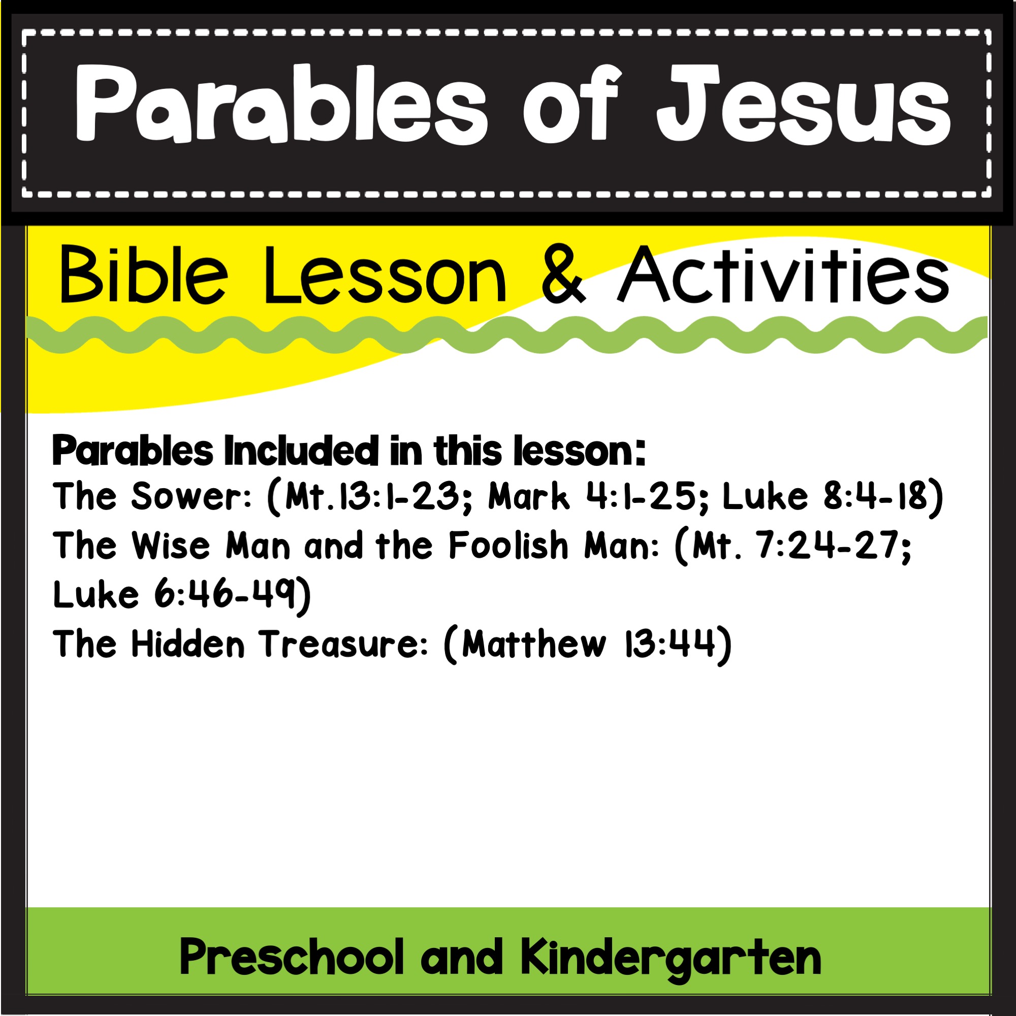 Free Parables of Jesus Bible Lesson and Activities for Preschool ...