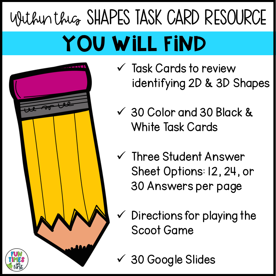 2D and 3D Shapes Math Task Cards plus Digital Google Slides | Made By ...