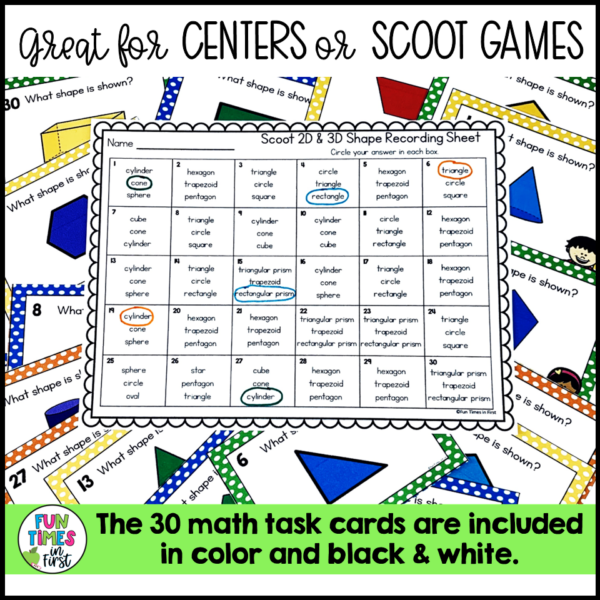 2D and 3D Shapes Math Task Cards plus Digital Google Slides | Made By ...