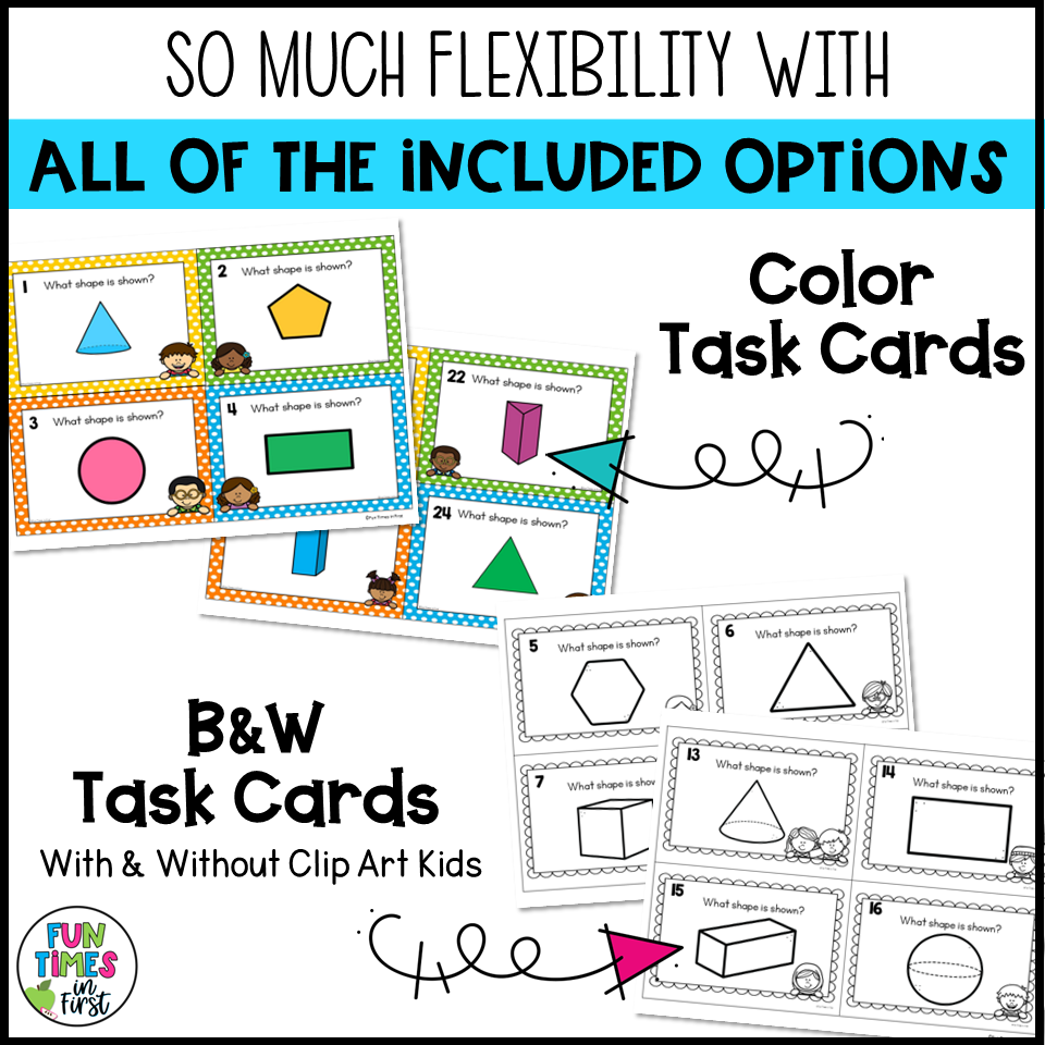 2D and 3D Shapes Math Task Cards plus Digital Google Slides | Made By ...