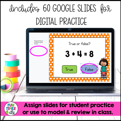 True or False Equation Task Cards: Addition & Subtraction within 10 ...