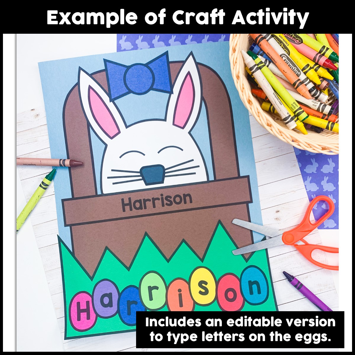 Easter Basket Name Craft | Easter Activities | Easter Bunny Bulletin ...