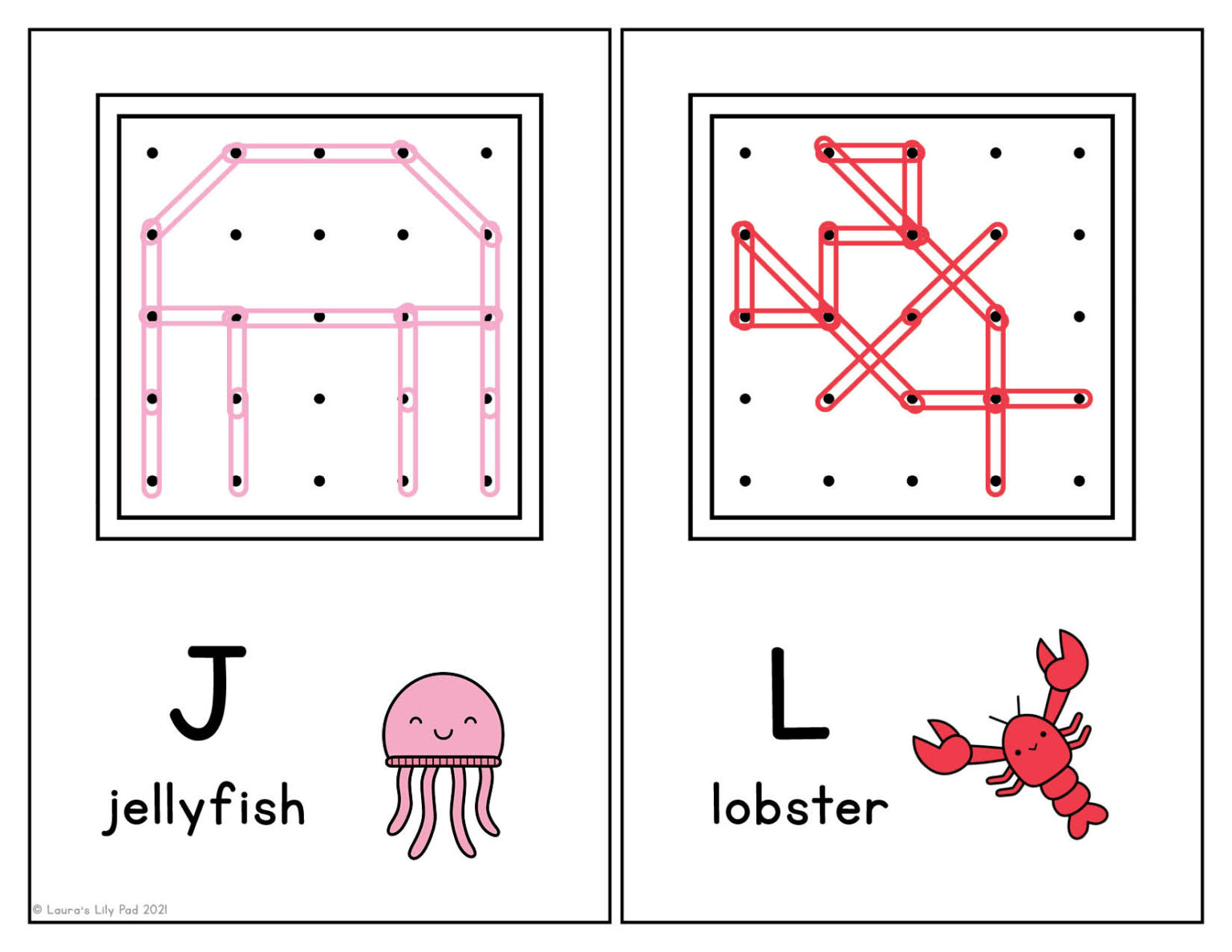 Ocean Animal Geoboard Cards | Made By Teachers