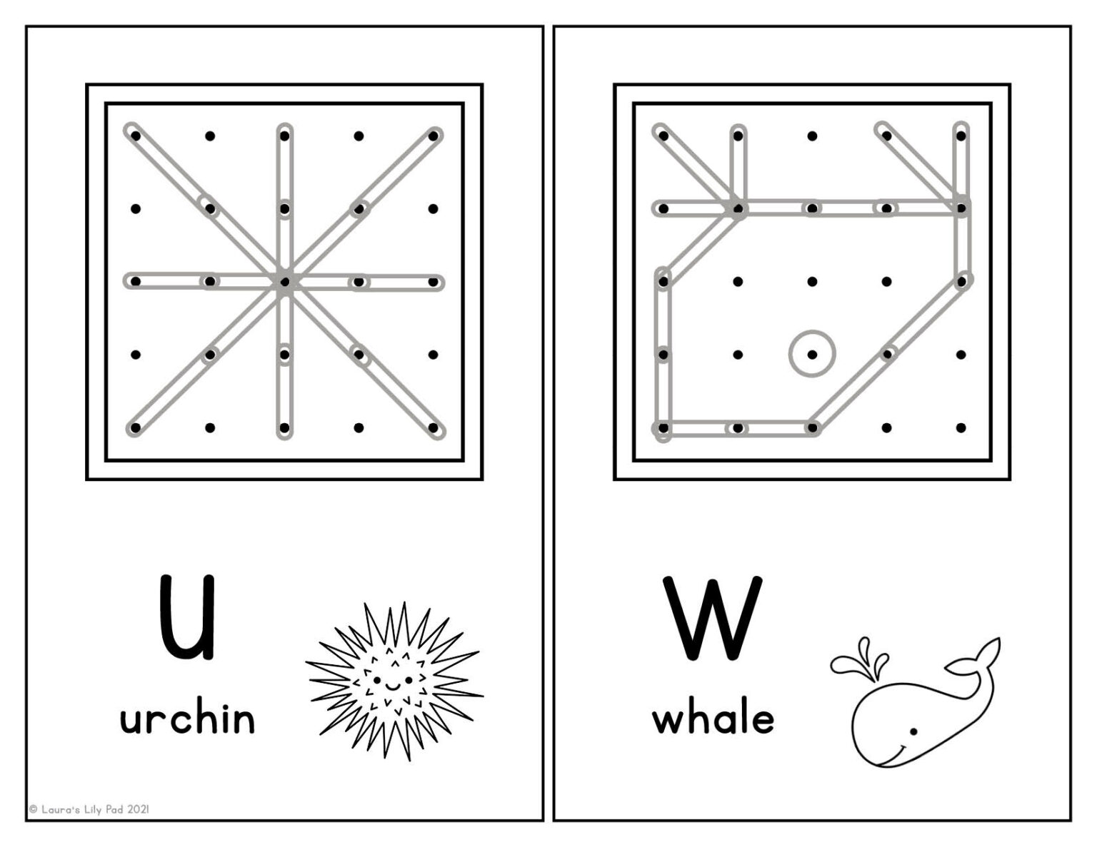 Ocean Animal Geoboard Cards | Made By Teachers