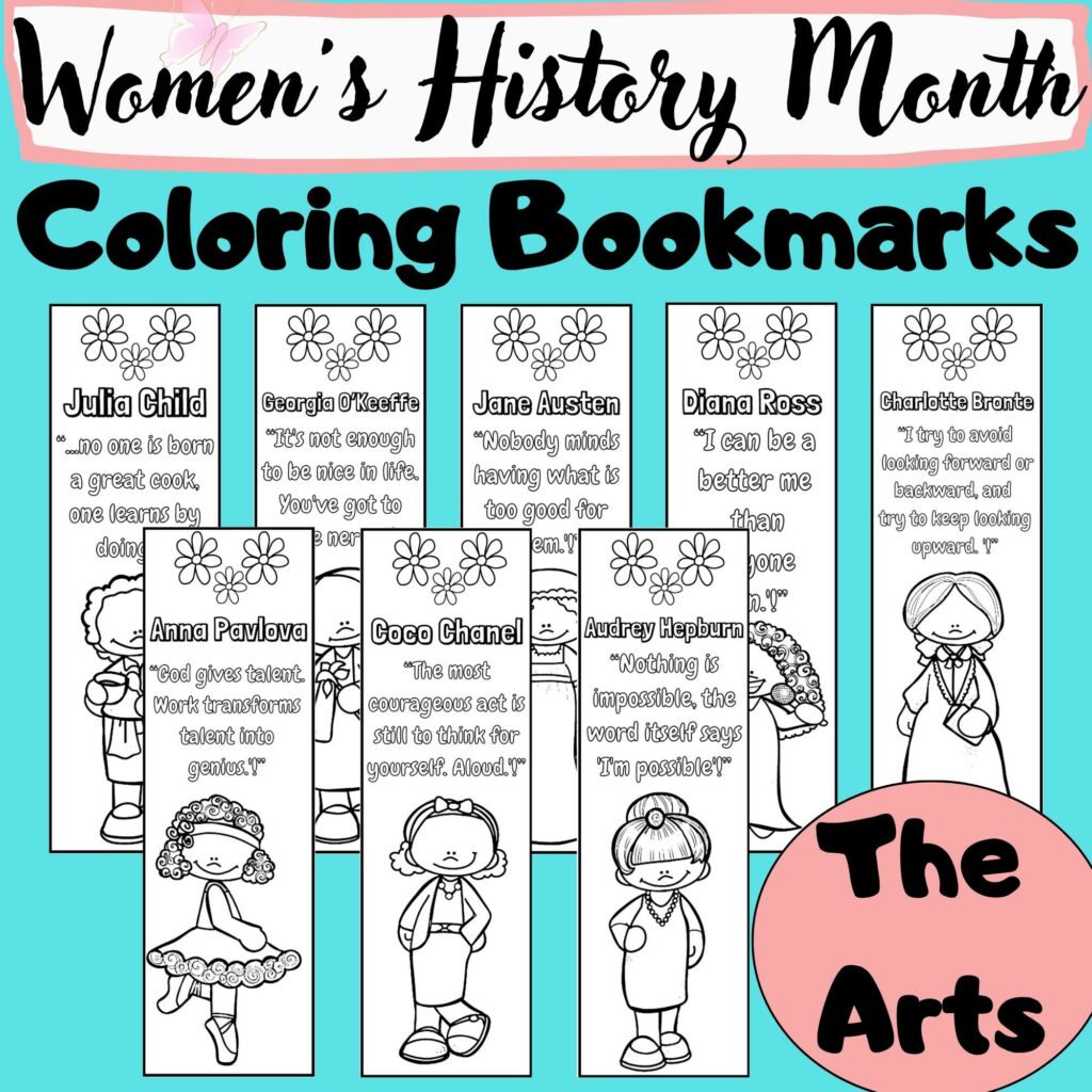 Women's History Month Coloring Bookmarks | Women’s History – The Arts ...