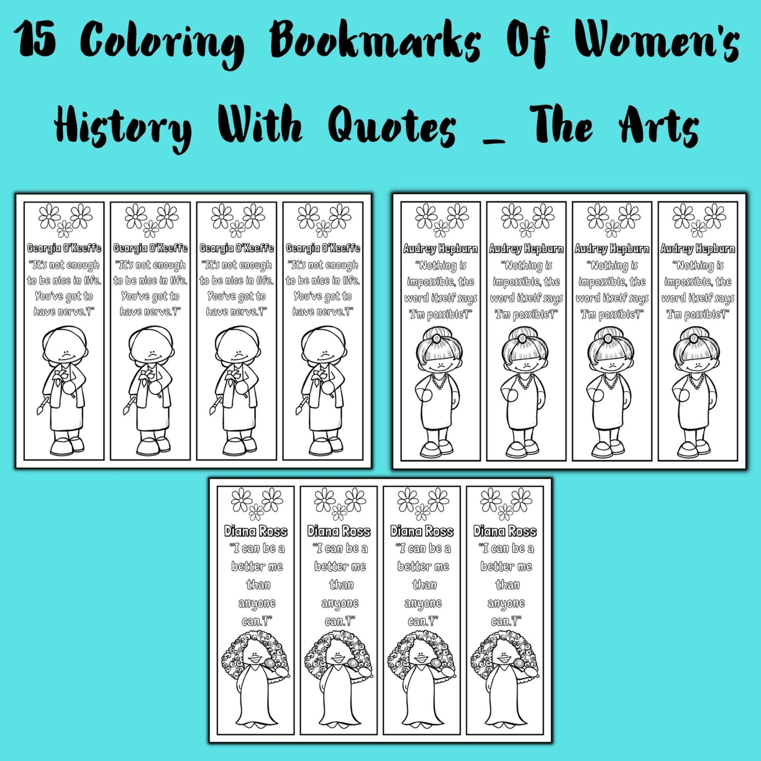 Women's History Month Coloring Bookmarks | Women’s History – The Arts ...