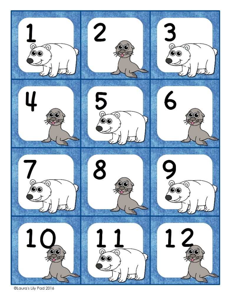 Calendar Number Cards Arctic Theme | Made By Teachers