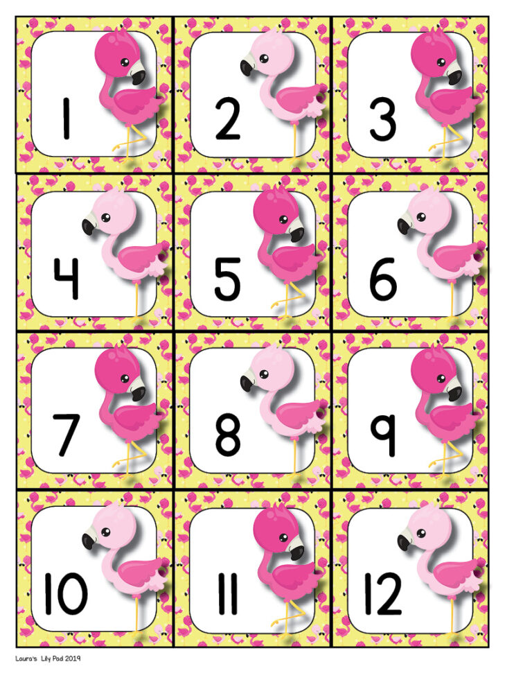 Calendar Number Cards Flamingo Theme | Made By Teachers