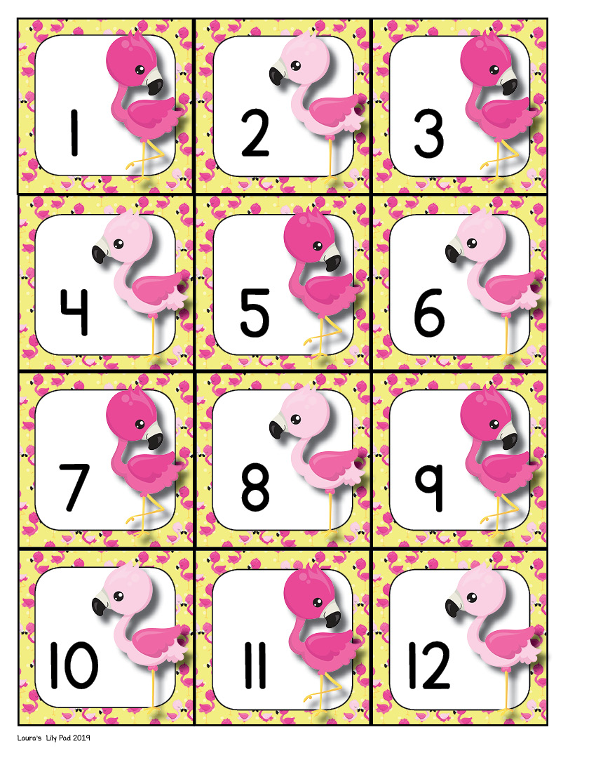 Calendar Number Cards Flamingo Theme | Made By Teachers