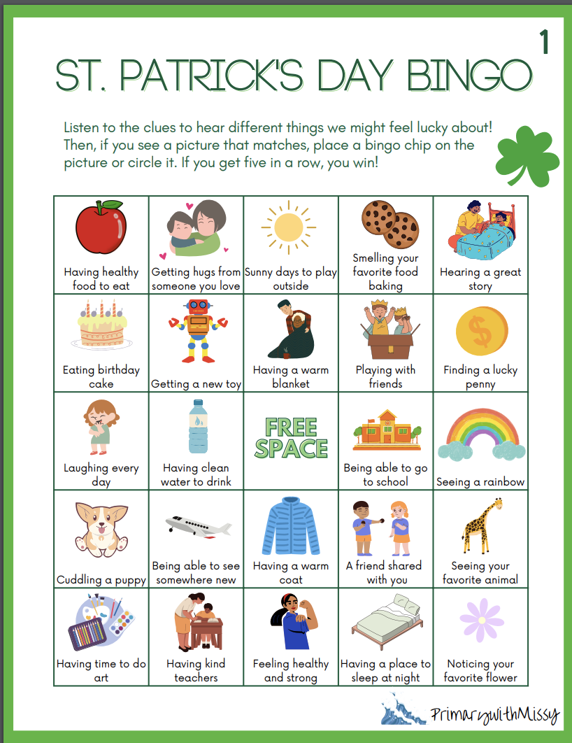 St. Patrick's Day Bingo Class Game | Made By Teachers