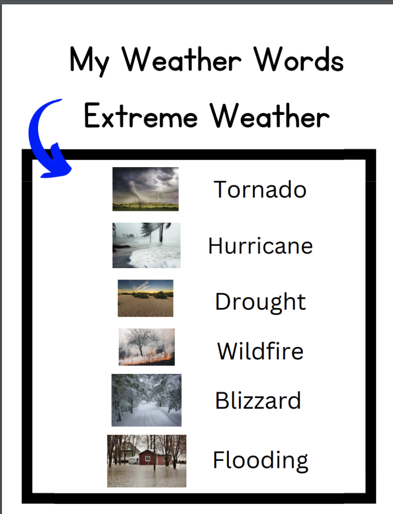 Weather Writing Packet Cause and Effect: Regular weather and extreme ...