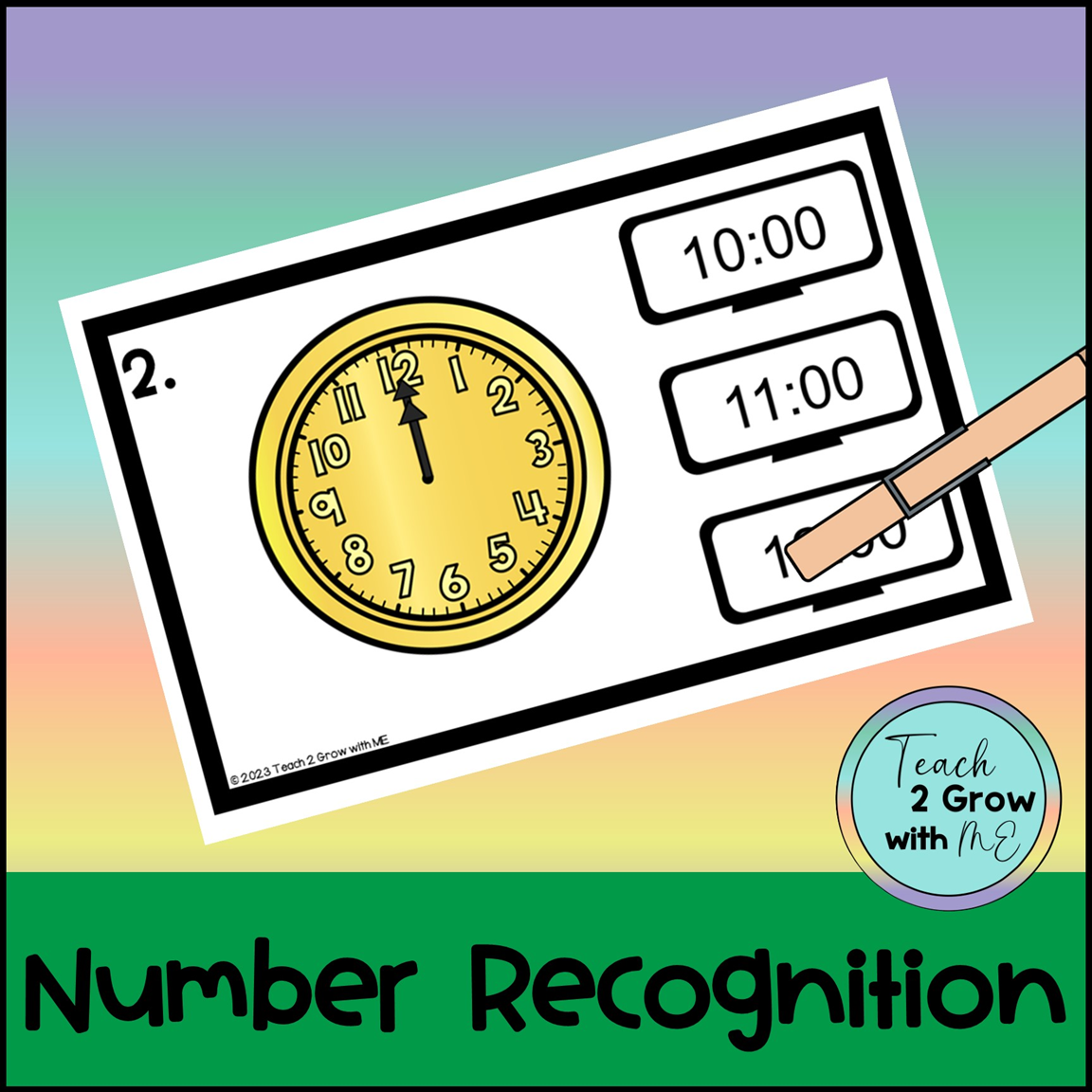 St. Patrick's Day Clip Cards Telling Time by the HOUR Task Cards | Made ...