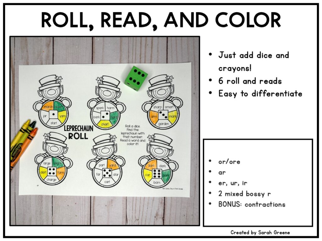 St. Patrick's Day Bossy R Roll & Read | Made By Teachers
