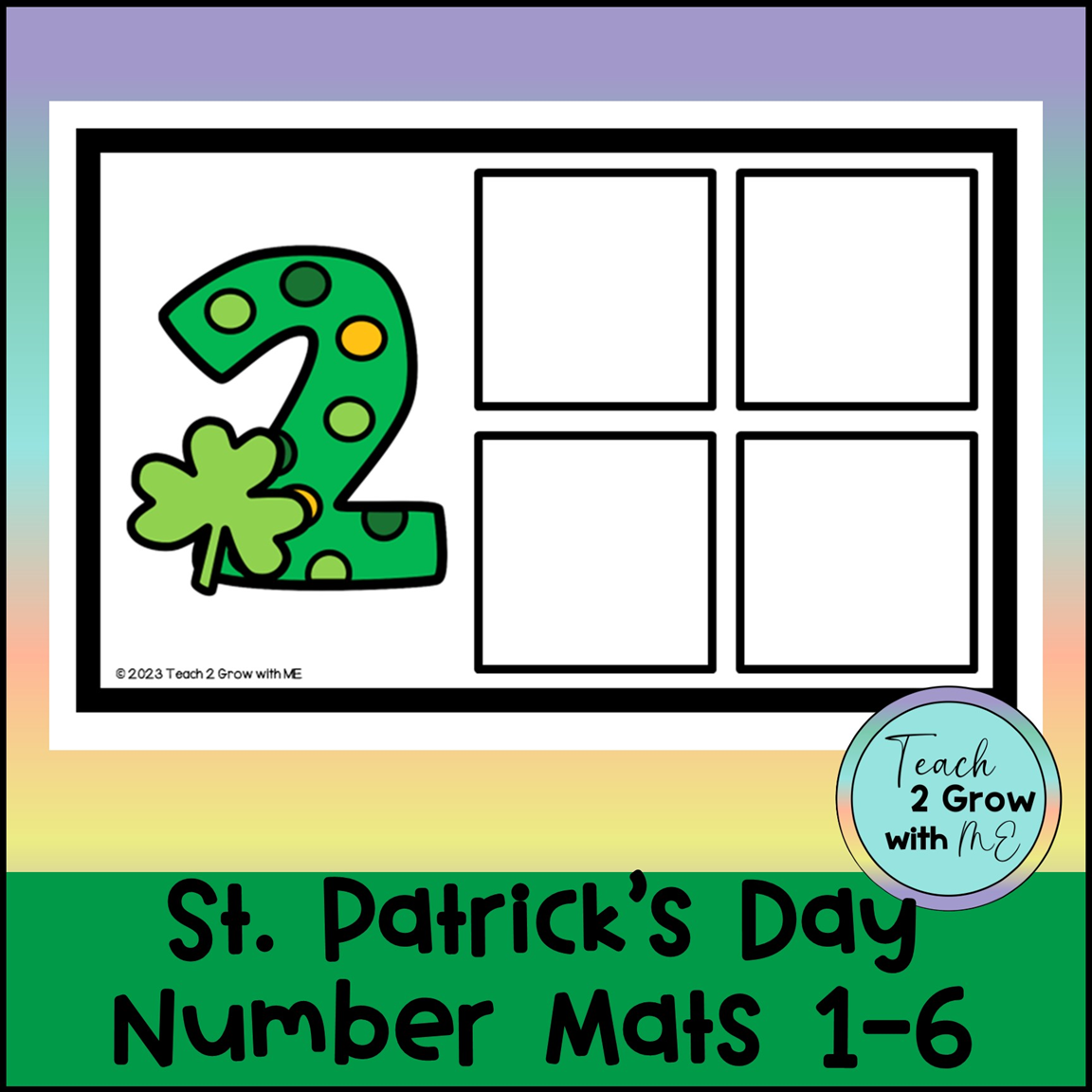 St. Patrick's Day Number Sense Sort and Match 1-6 Math Center Activity ...