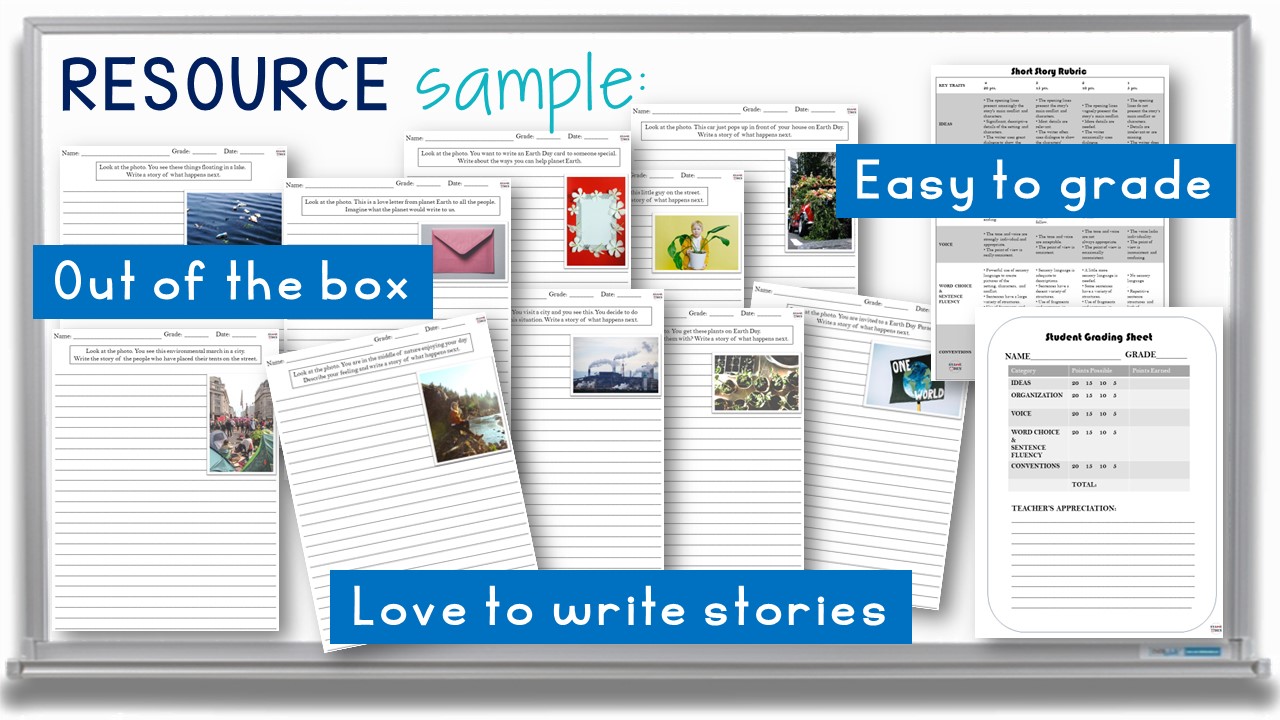 Earth Day Writing Prompts - Narrative Picture Creative Activities and ...